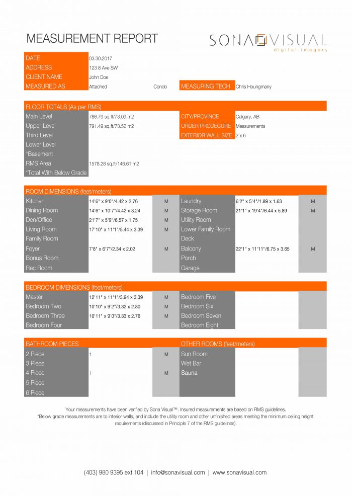 Real Estate Residential Measuring Services RMS | Sona Visual